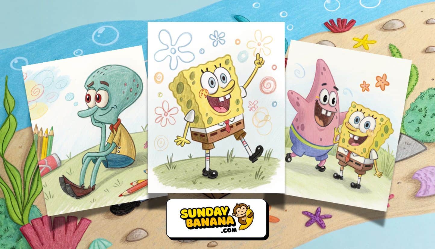 Spongebob Coloring Pages (32 Free PDF Printables) - Sunday Banana ...