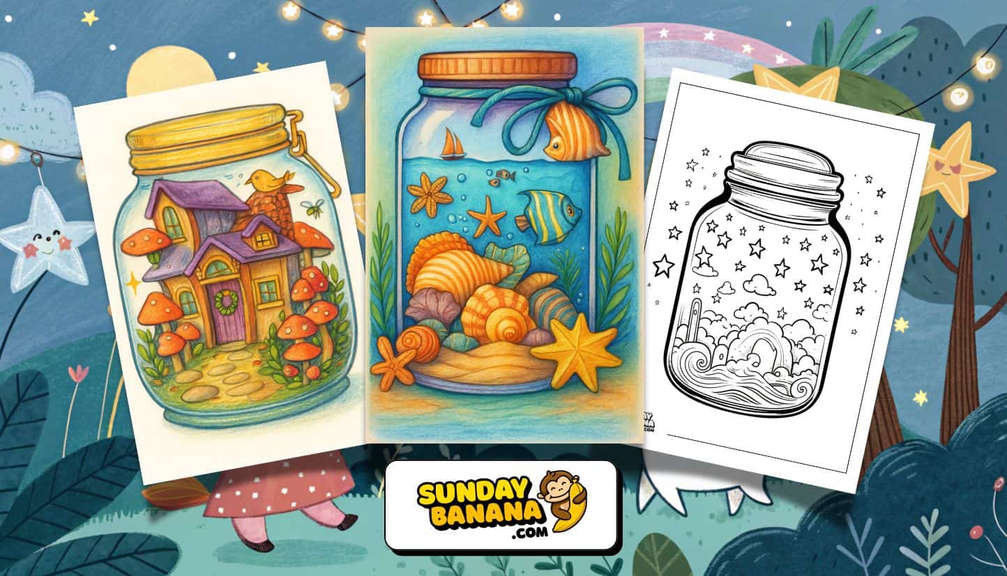 Magic Jar Coloring Pages (32 Free PDF Printables) - Sunday Banana ...